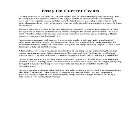 Essay On Current Events | PDF