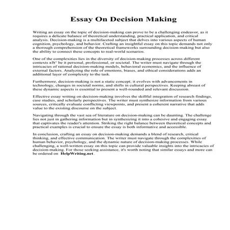 Essay On Decision Making.pdf