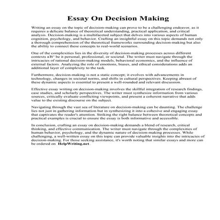 Essay On Decision Making.pdf