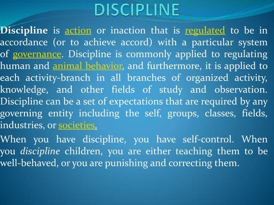 The importance of discipline | PDF