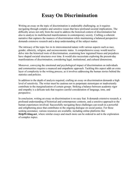 Discrimination Essays.pdf