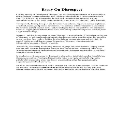 Essay On Disrespect.pdf