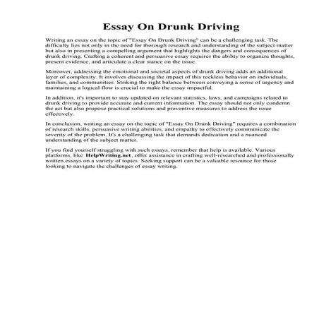 Essay On Drunk Driving.pdf
