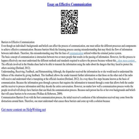 Essay On Effective Communication | PPT