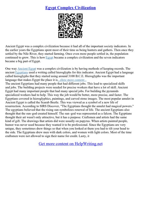 Egyptian Civilization Essay | PDF