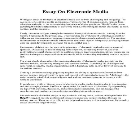 Essay On Electronic Media | PDF