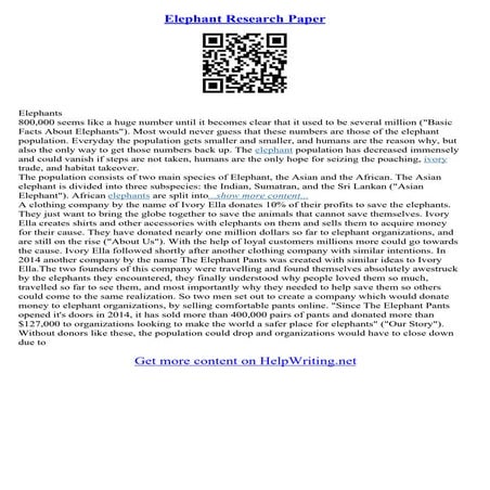 Essay On Elephant | PDF