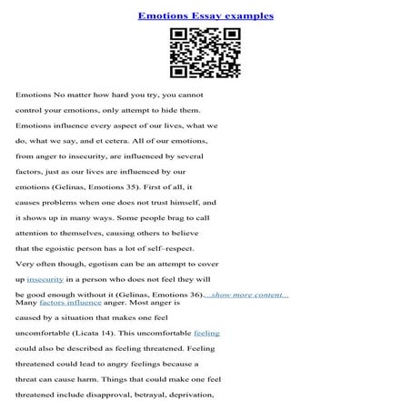 Essay On Emotions | PDF