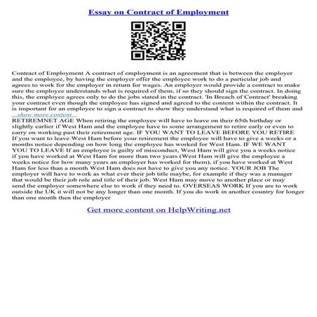 Essay On Employment | PDF