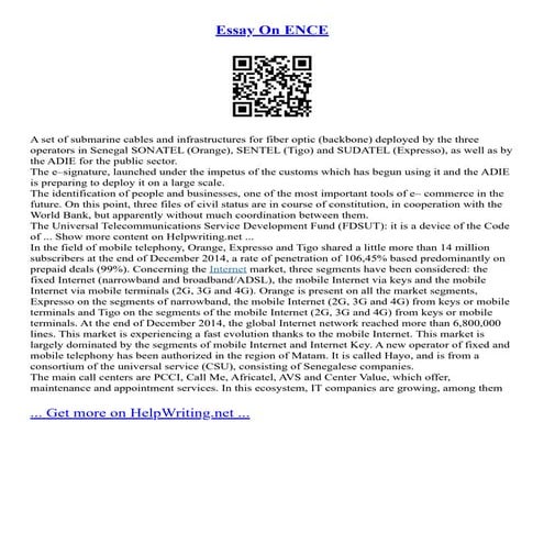Essay On ENCE | PDF