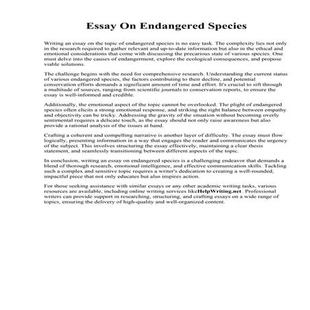Essay On Endangered Species.pdf
