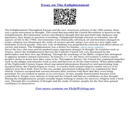 Essay On Enlightenment | PDF