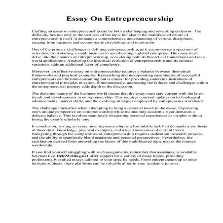 Essay On Entrepreneurship.pdf