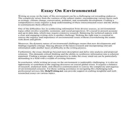 Essay On Environmental | PDF