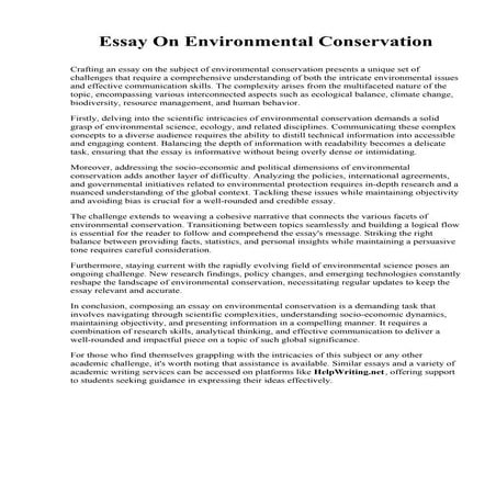 Essay On Environmental Conservation.pdf