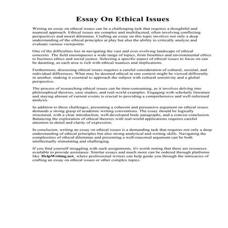 Essay On Ethical Issues.pdf