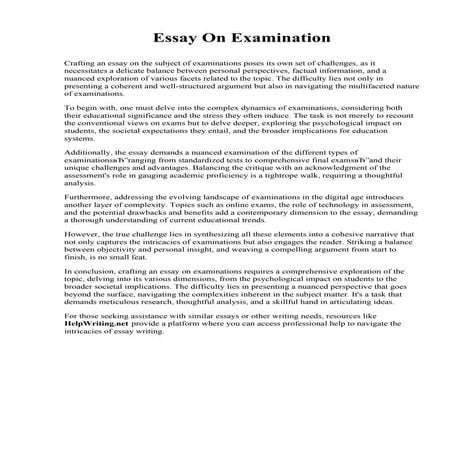 Essays On Examination | PDF