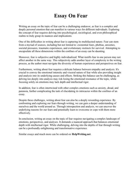 Fear Of Public Speaking Essay.pdf | Brain and Nervous System Disorders ...