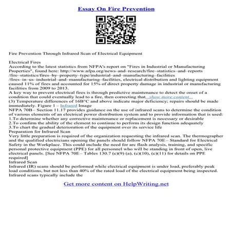 Essay On Fire Prevention | PDF