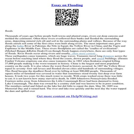 Essay On Floods | PDF