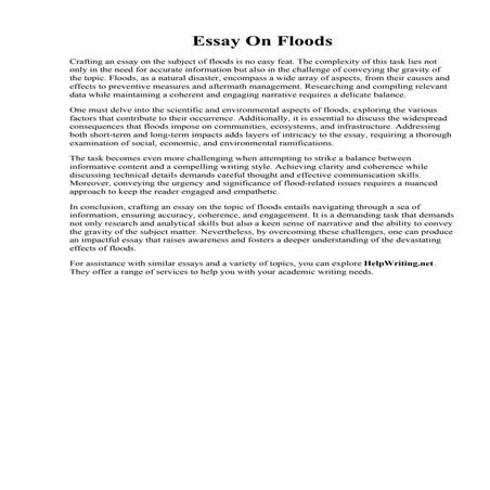 Essay On Floods | PDF