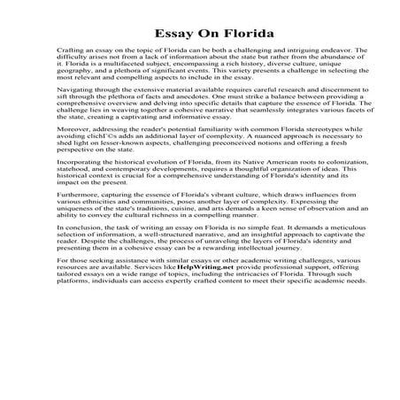 Essay On Florida | PDF