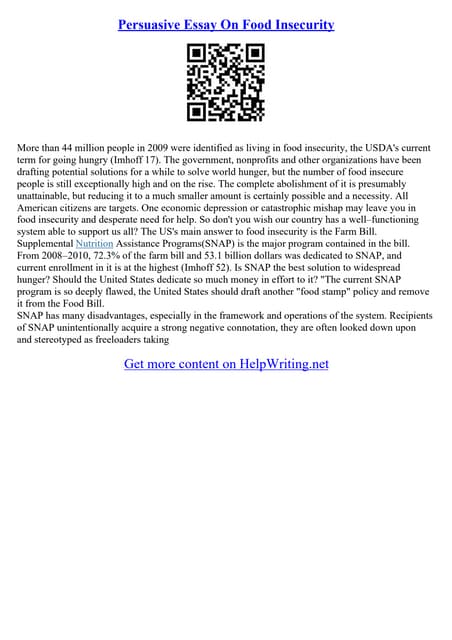 Hunger and Food Insecurity | PPTX | Government Support and Welfare ...