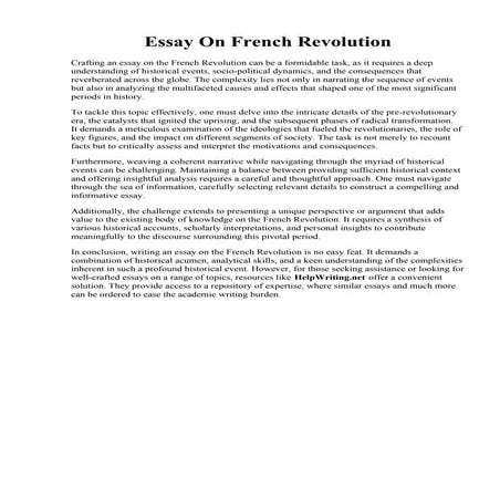 Essay On French Revolution. Causes of the French Revolution - A-Level ...