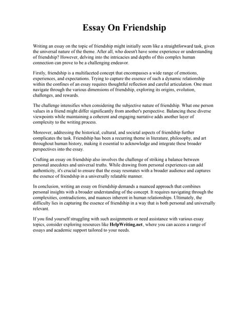 Friendship Essay Examples.pdf