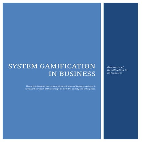 Understanding Gamification of Consumer Experiences | PDF
