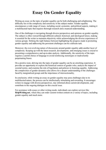 Essay Gender Equality.pdf | Education