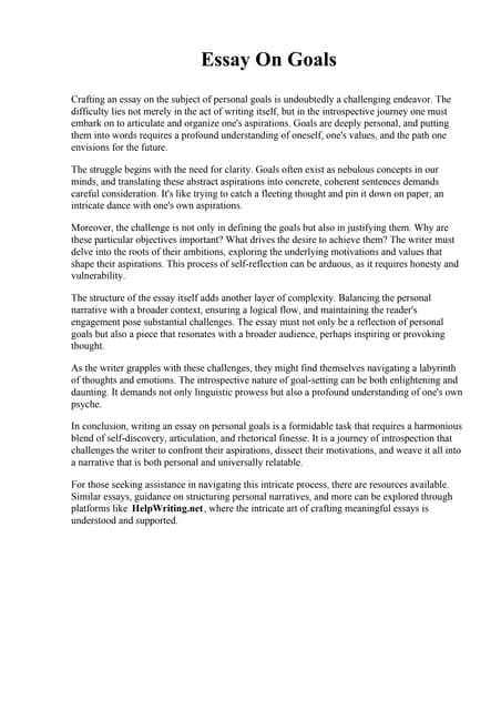 My Goals In Life Essay.pdf | Homework and Study | Education