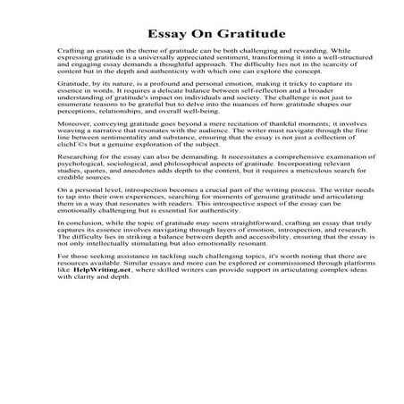 Essay On Gratitude | PDF