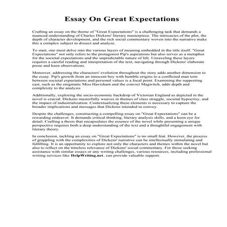 Essays On Great Expectations | PDF