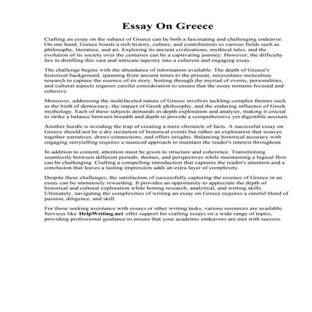 Essay On Greece. The Architecture of Ancient Greece - Free Essay ...