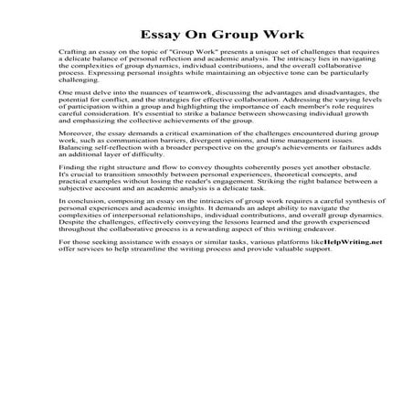 Essay On Group Work. . Gibbs Reflective Essay On Group Work What ...