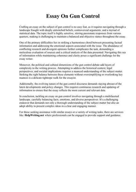 Gun Control Essay Outline. Beacon College | PDF