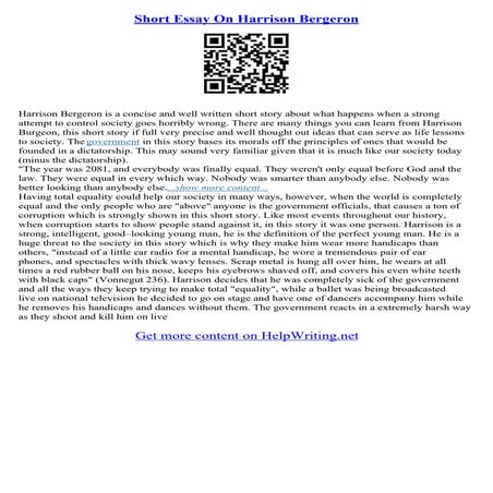 Essay On Harrison Bergeron | PDF