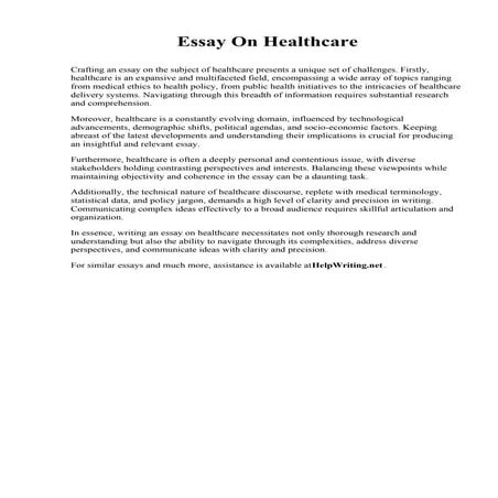 Essay On Healthcare.pdf