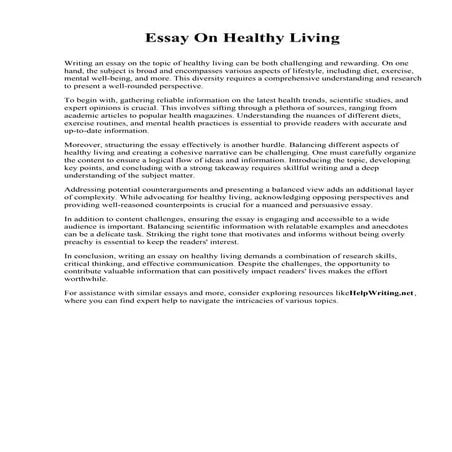 Essay On Healthy Living.pdf