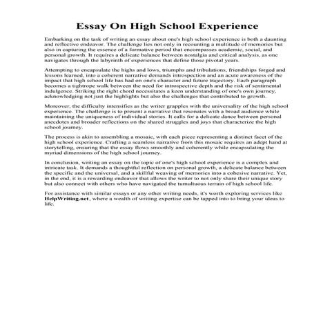 Essay On High School Experience.pdf