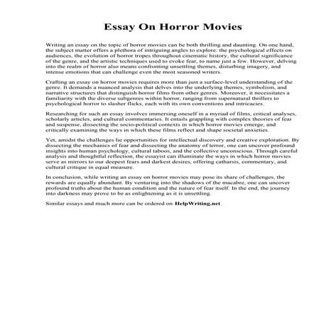 Scary Story Essay | PDF