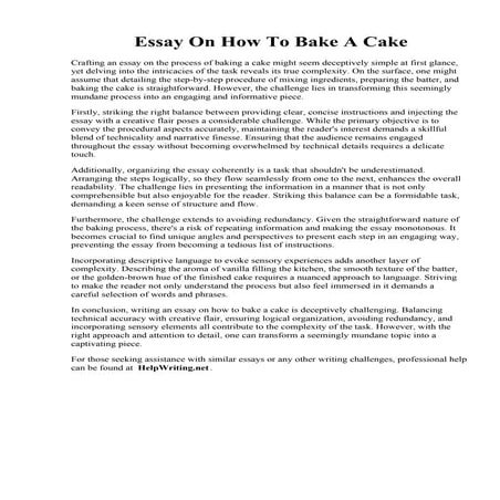 Essay On How To Bake A Cake.pdf