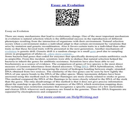 Essay On Human Evolution | PDF | Genetics | Science