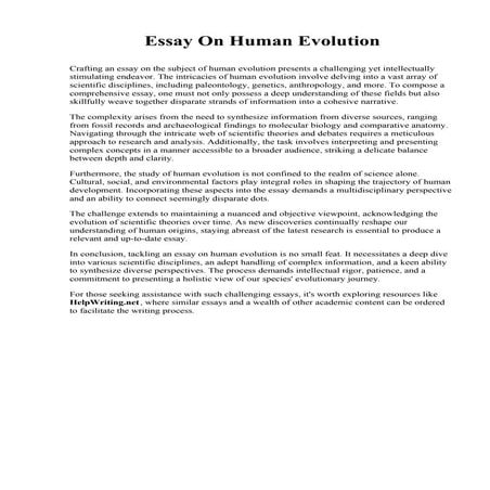 Essay On Human Evolution.pdf