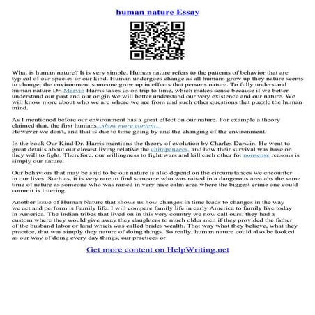Essay On Human Nature | PDF