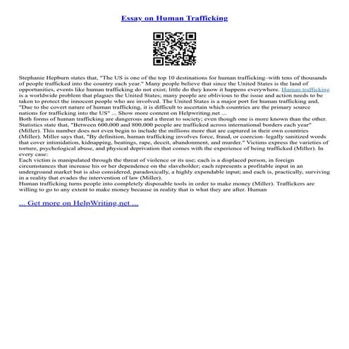 Essay On Human Trafficking | PDF