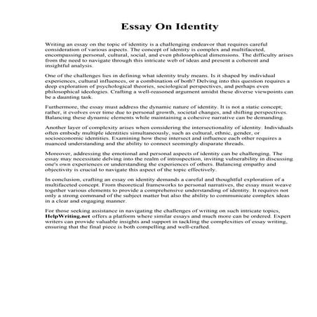 Essay On Identity.pdfEssay On Identity | PDF