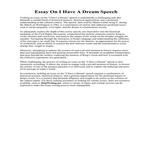 Essay On I Have A Dream Speech.pdfEssay On I Have A Dream Speech ...