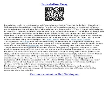 Essay On Imperialism | PDF